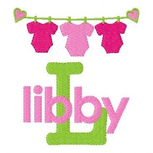 Baby Girl With Pink Monogram Machine Embroidery Design Set // Machine ...