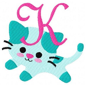 Cat // Kitty// Machine Embroidery Monogram Font Design Set // Joyful ...