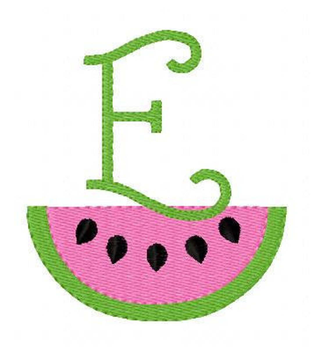Watermelon // Summer// Monogram Machine Embroidery Font Design Set ...