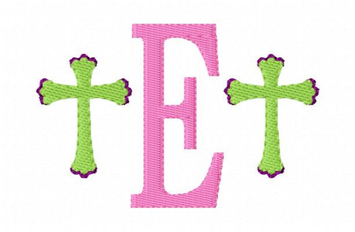 Cross Mini Monogram Machine Embroidery Design Set Machine - Etsy