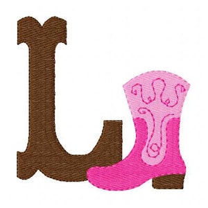 Cowgirl // Boot // Western // Monogram Machine Embroidery Font Design ...