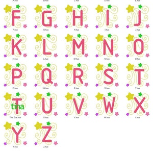 Star Embroidery Design, Monogram Machine Embroidery Font Design Set ...