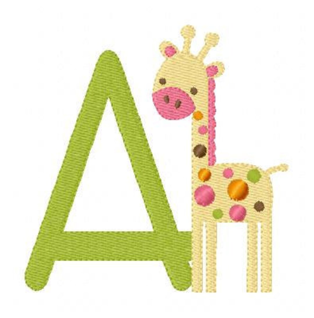 Giraffe Monogram Machine Embroidery Design Set, Machine Embroidery ...
