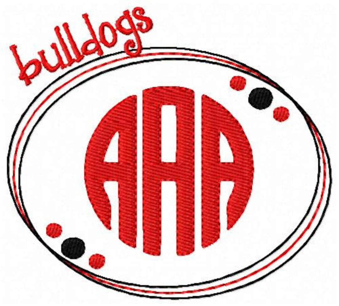 Bulldogs, Dawgs, Three 3 Letter, Machine Embroidery Designs, Monogram ...