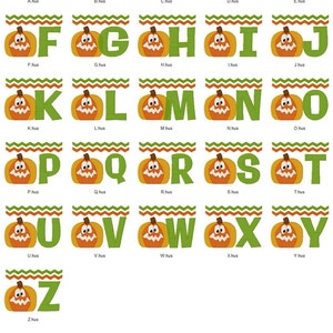Pumpkin Jack O Lantern Chevron 5x7 Fall Monogram Machine Embroidery ...