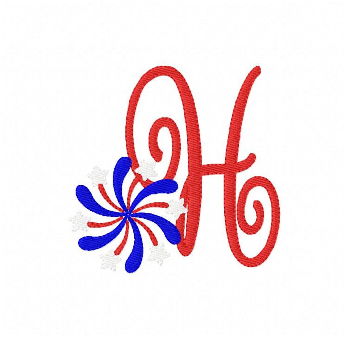 July 4th Summer Fireworks Patriotic Monogram Embroidery - Etsy