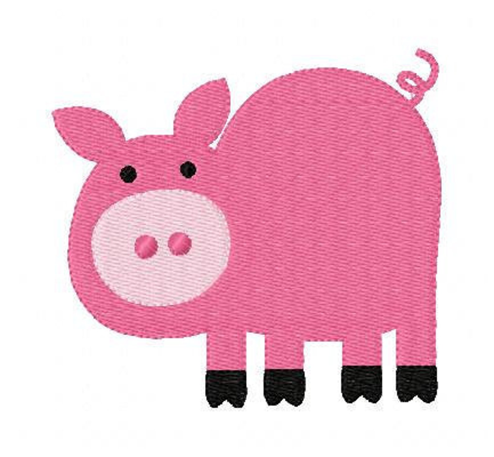 Embroidery Design Piggy Pig Farm Animal // Joyful - Etsy