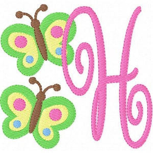 Butterfly Embroidery Monogram Design, Spring Embroidery Design ...
