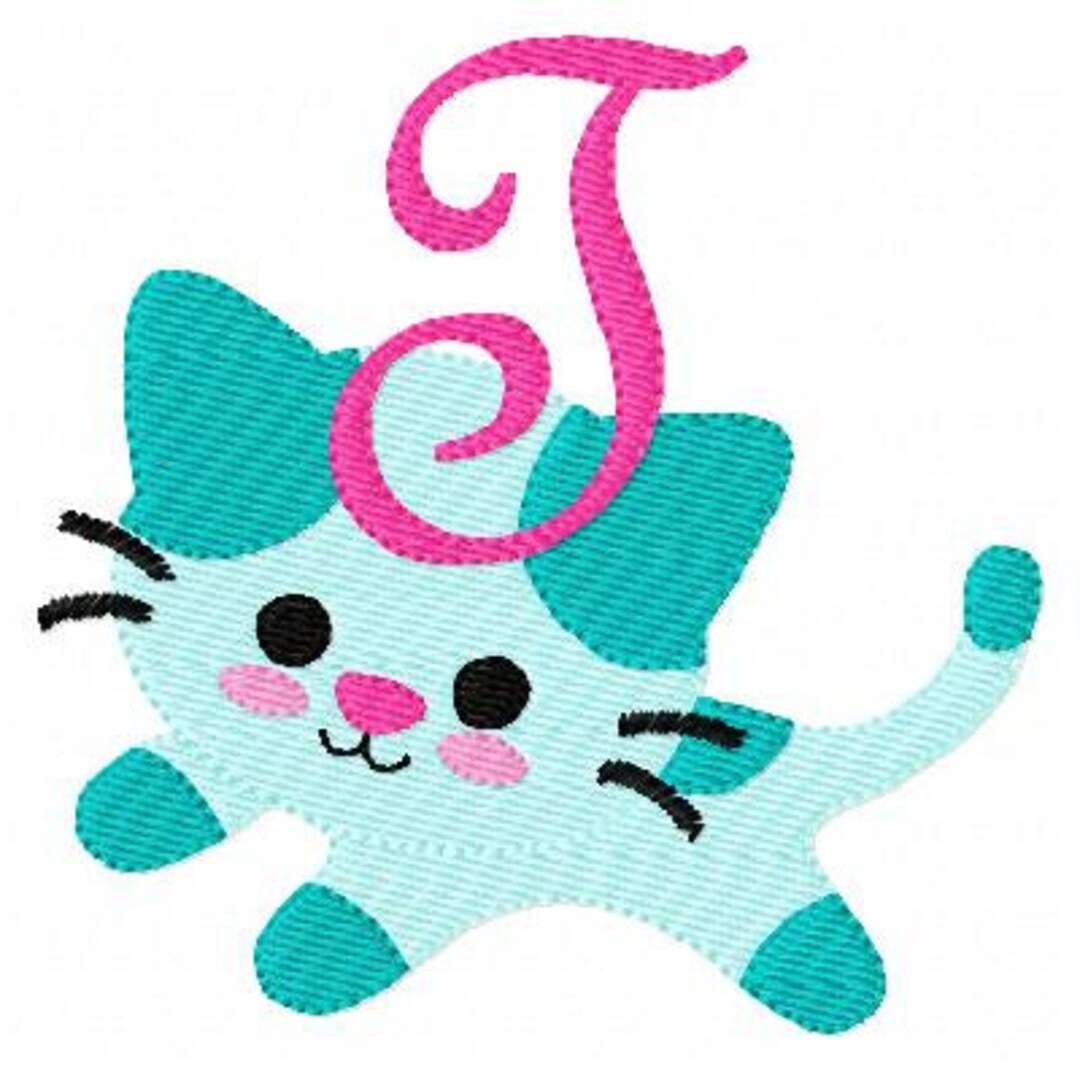 Cat // Kitty// Machine Embroidery Monogram Font Design Set // Joyful ...