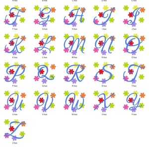 Flowers // Monogram Machine Embroidery Font Design Set, Machine ...