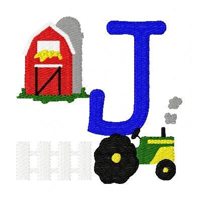 Farm Machine Embroidery Monogram Font Design Set, Machine Embroidery ...