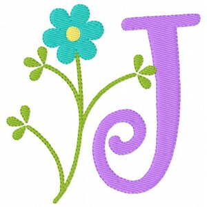 Flower Monogram Machine Embroidery Design, Spring Embroidery Design ...