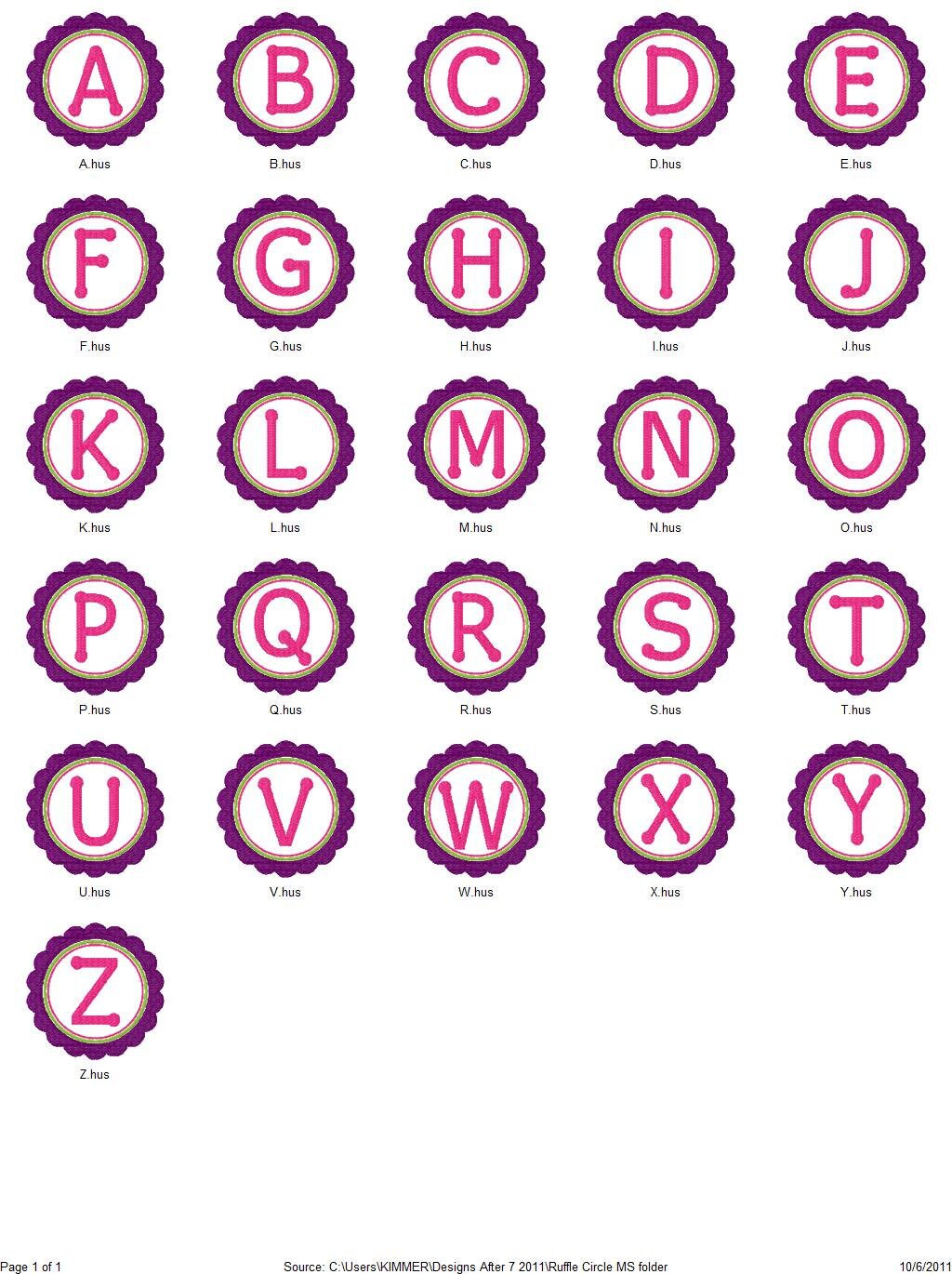 Circle Monogram Design Machine Embroidery Designs Embroidery | Etsy