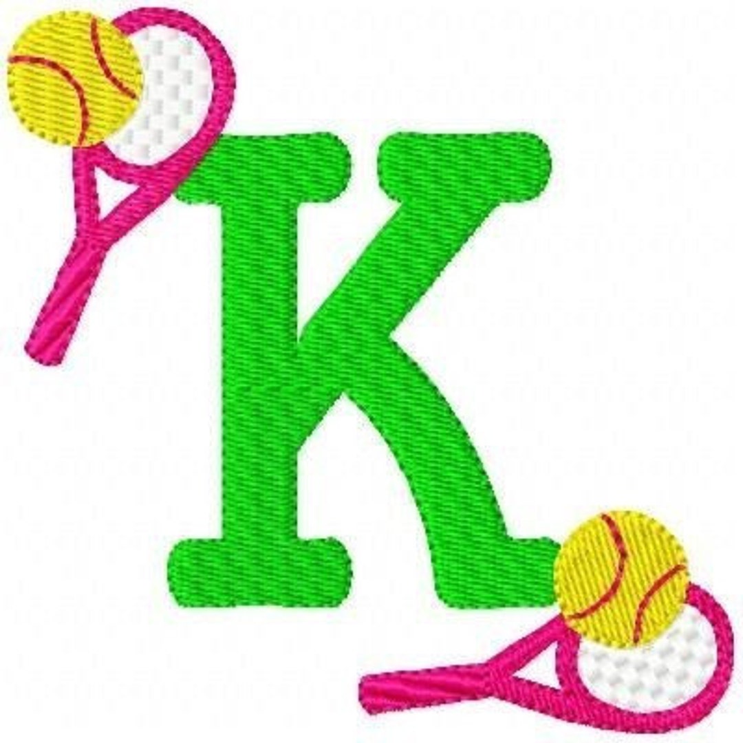 Tennis // Sports Monogram Font Machine Embroidery Design Set // Joyful ...