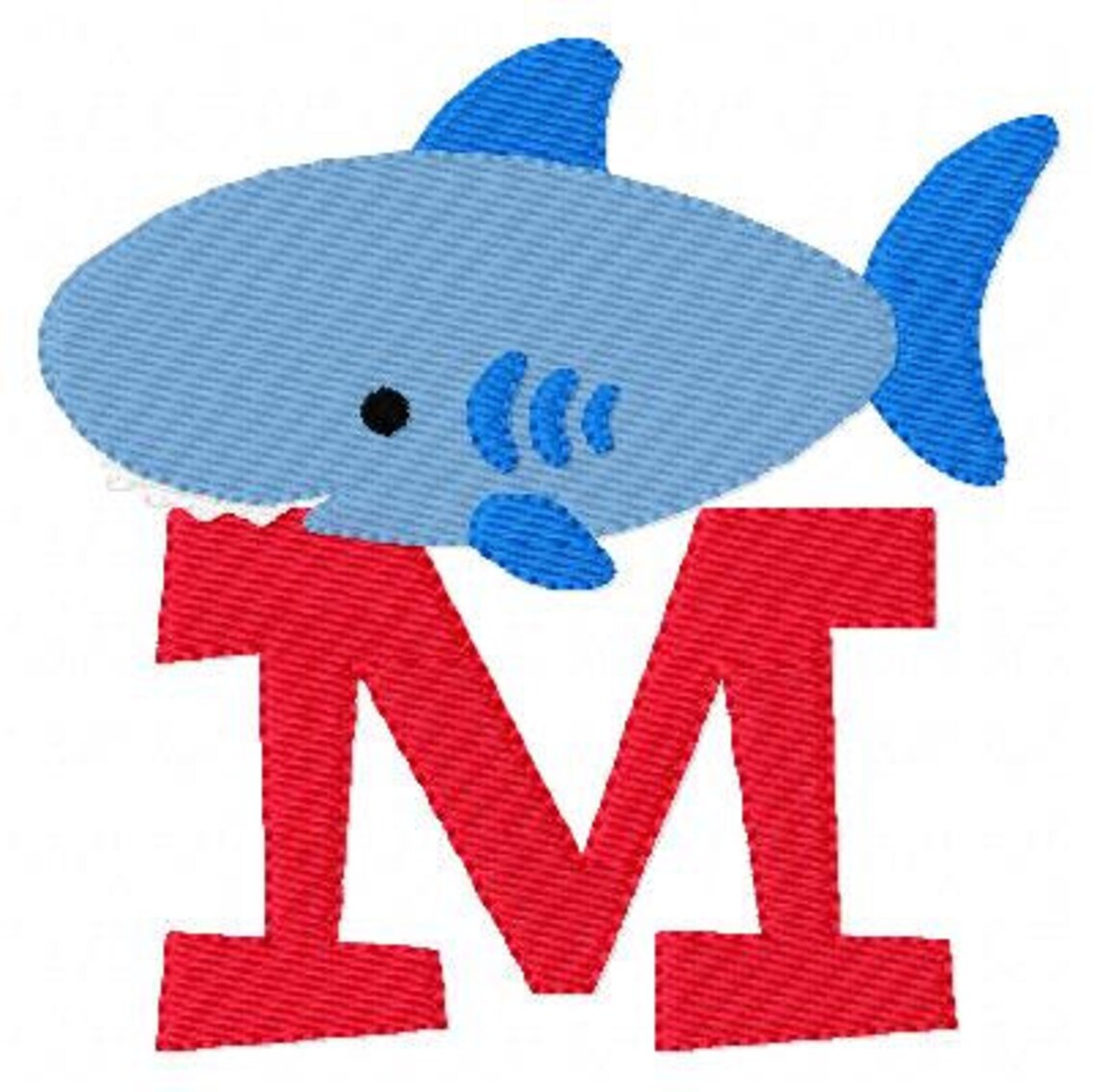 Shark Monogram Machine Embroidery Font Design Set // Joyful Stitches - Etsy