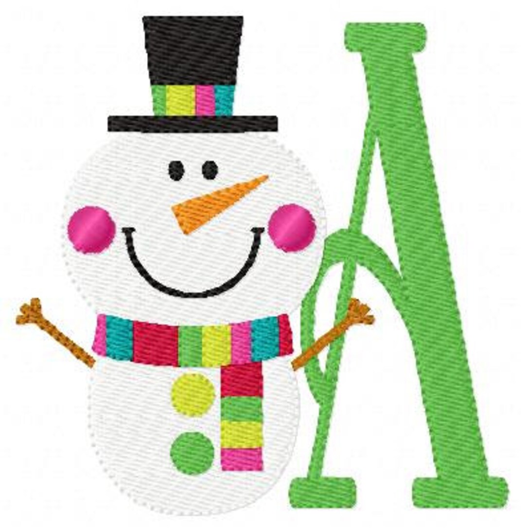 Snowman Christmas Winter Monogram Embroidery Font Design Setmachine ...