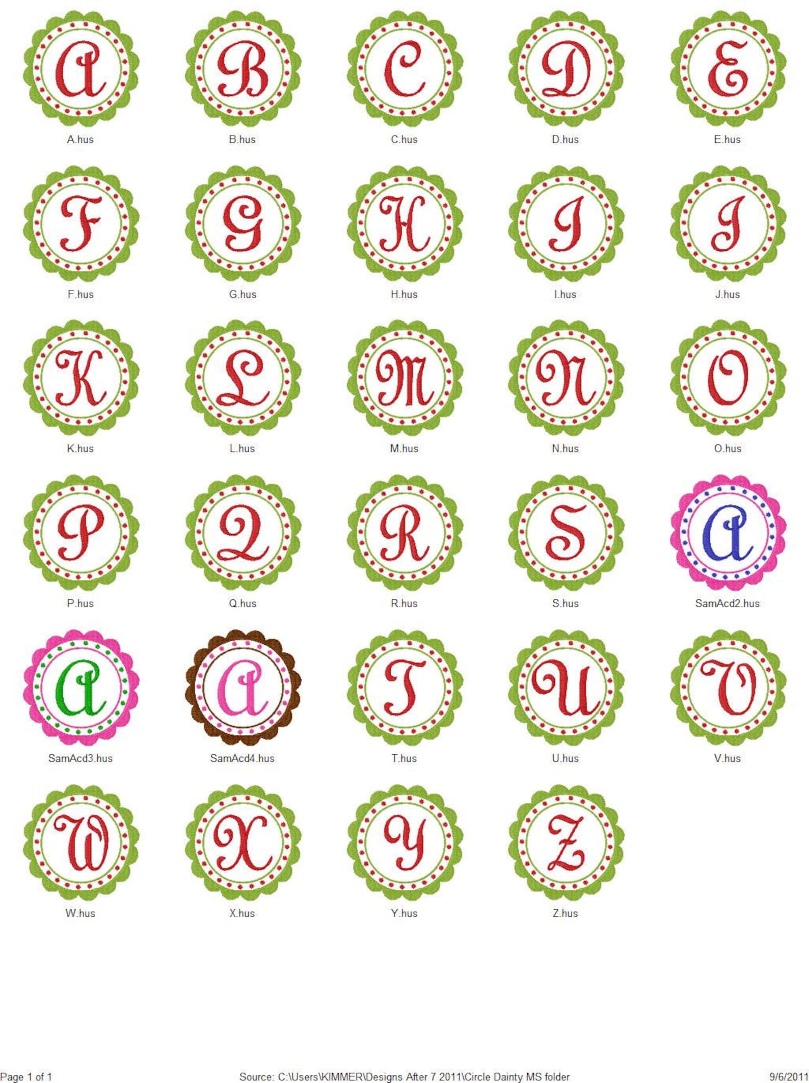 Circle Dainty Monogram Embroidery Font, Machine Embroidery Design ...