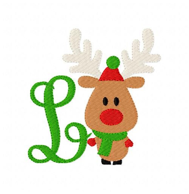 Reindeer // Christmas // Monogram Machine Embroidery Font Design Set ...