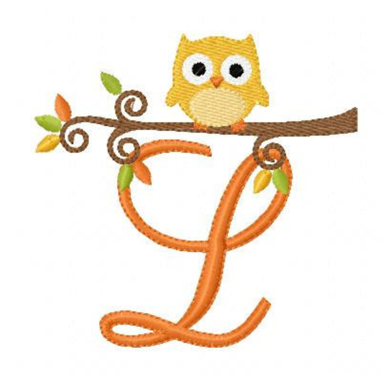 Fall Baby Owl Cutie Monogram Machine Embroidery Design Set // | Etsy