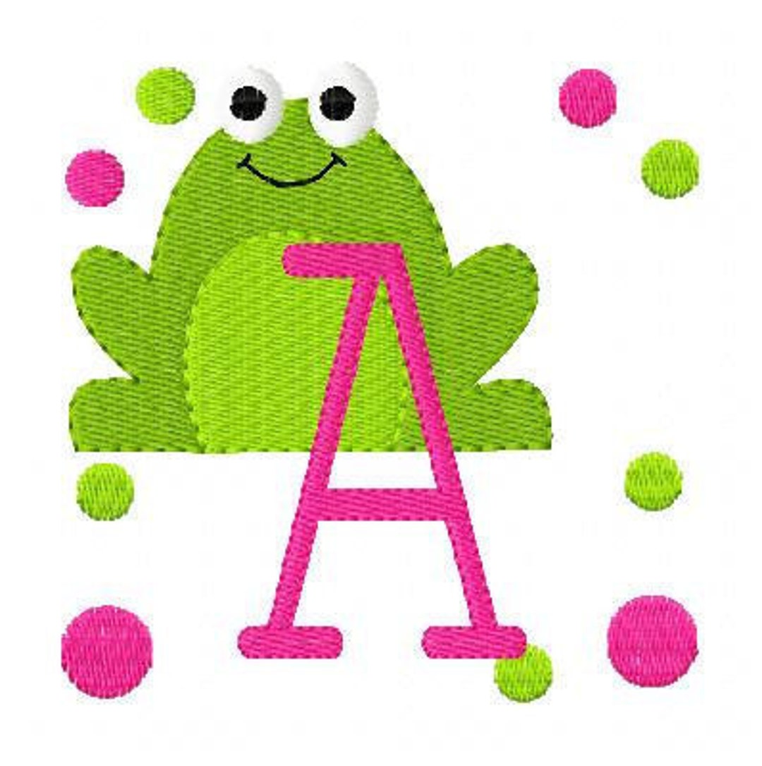 Frog Monogram Embroidery Font Design Set, Machine Embroidery Designs ...