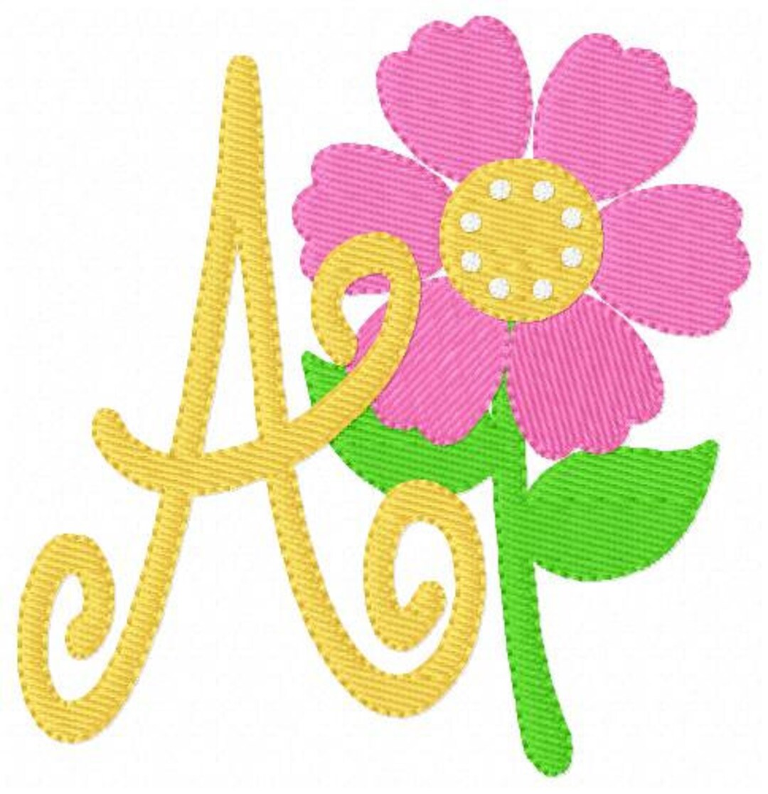 Spring Flower Monogram Embroidery Design Set, Joyful Stitches ...