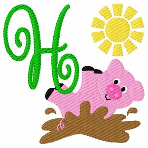 Farm, Pig, Embroidery Fonts, Farm Embroidery Designs, Monogram Font ...
