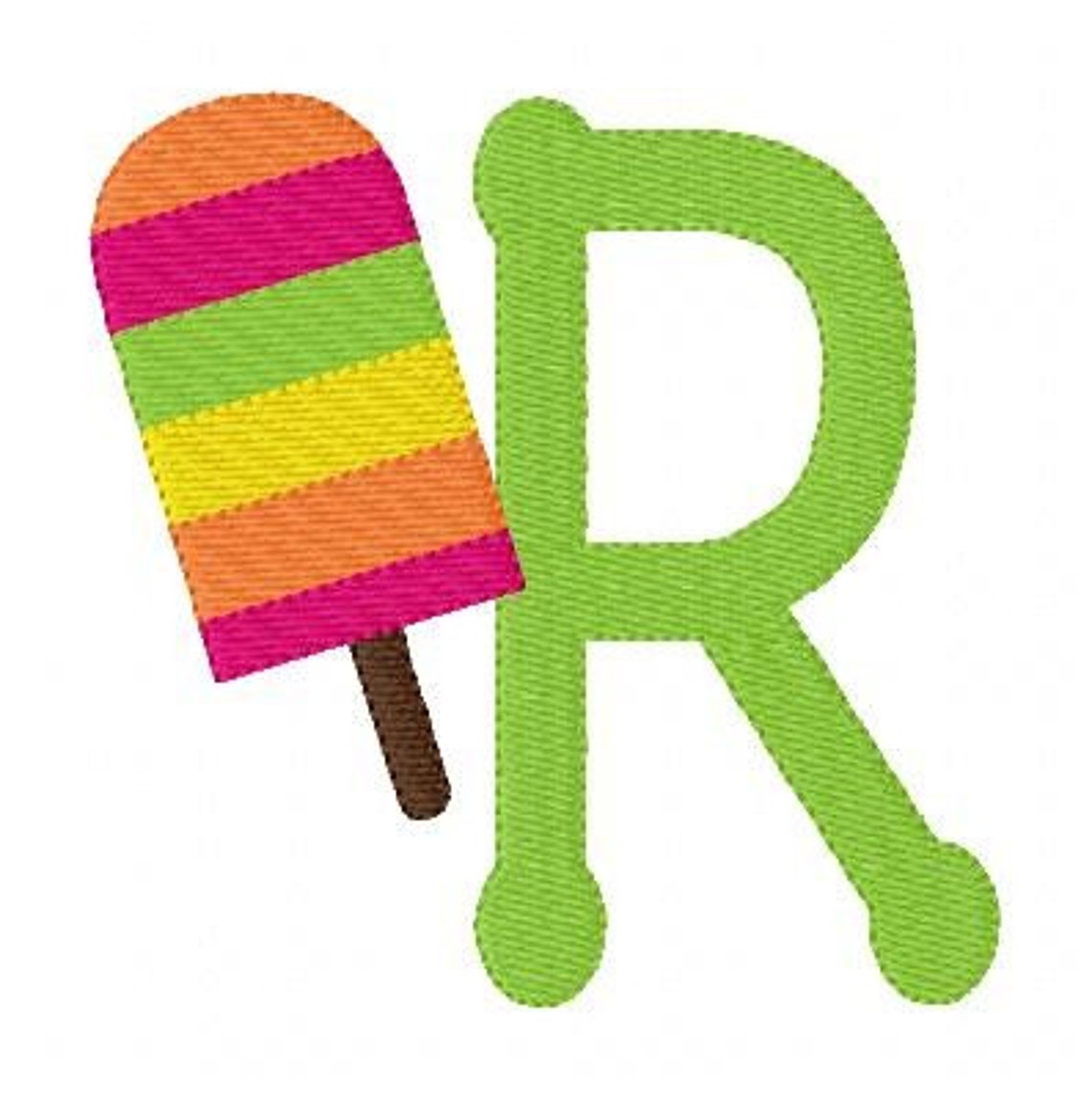 Popsicle Monogram Embroidery Font Design Set Machine | Etsy