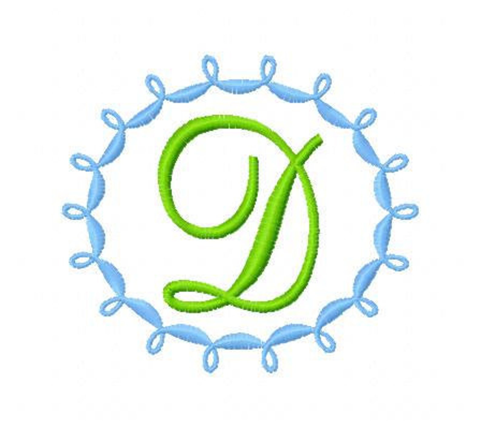 Circle With Loops Monogram Machine Embroidery Design Machine - Etsy