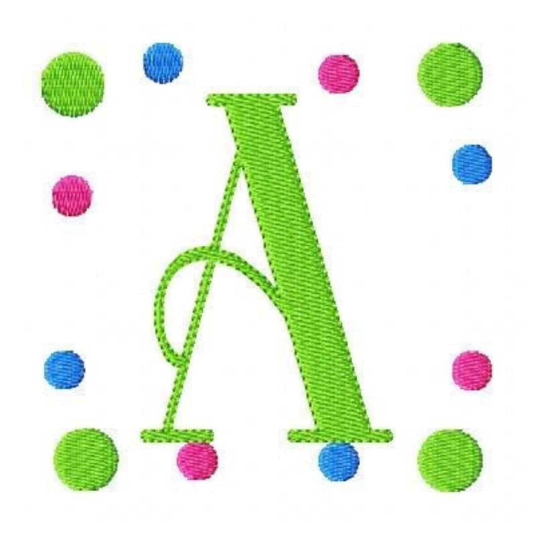 Dots Monogram Machine Embroidery Designs Font Set, Machine Embroidery ...