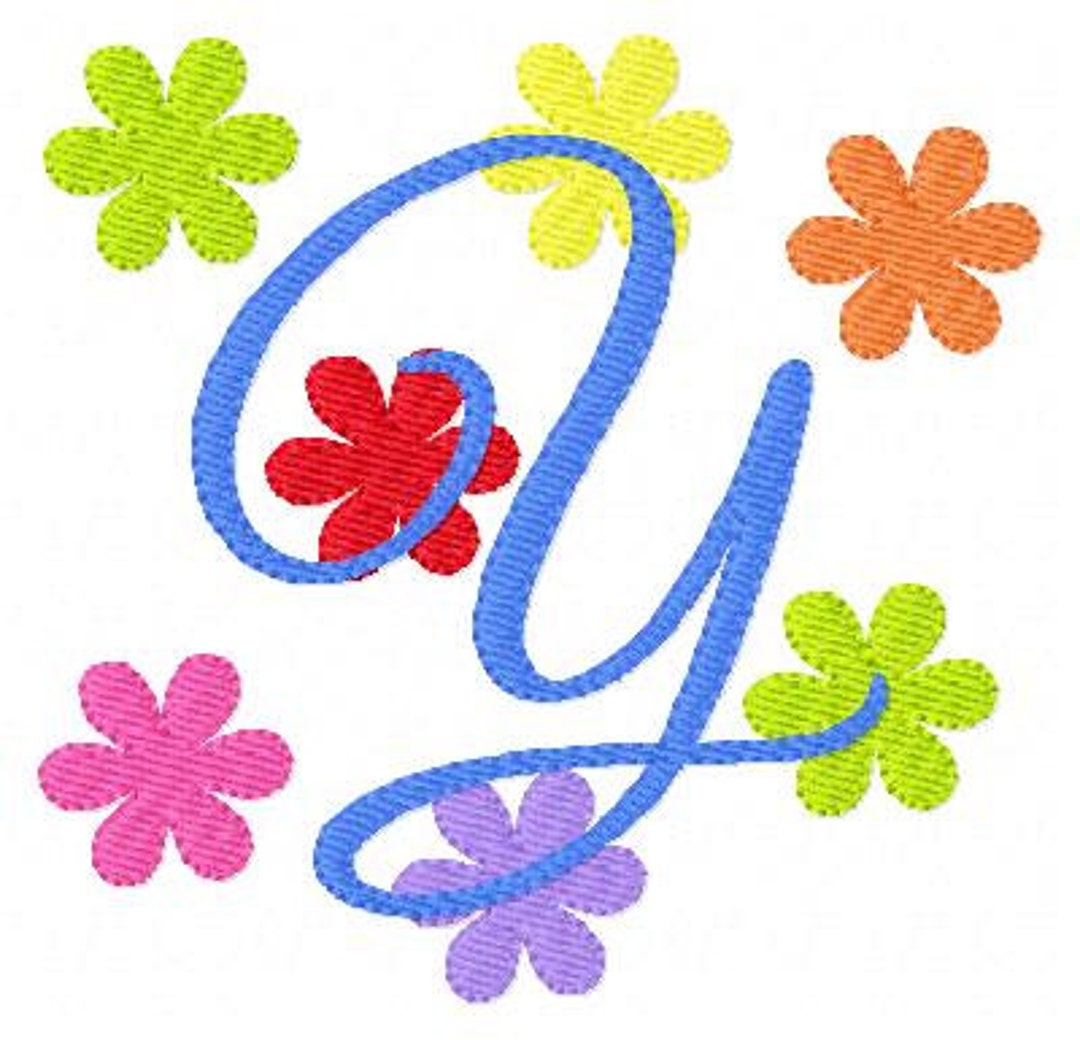 Flowers // Monogram Machine Embroidery Font Design Set, Machine ...