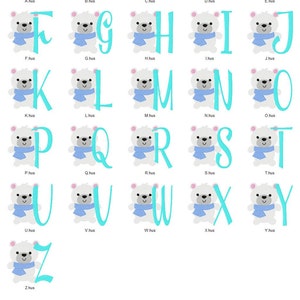 Polar Bear, Winter, Christmas, Monogram Embroidery Font Design Set ...
