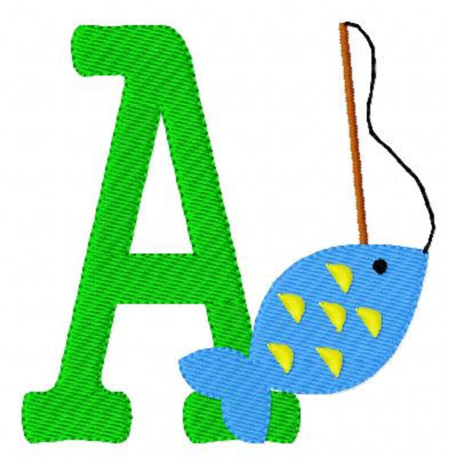 Fish // Fishing // Machine Embroidery Monogram Font Set // - Etsy