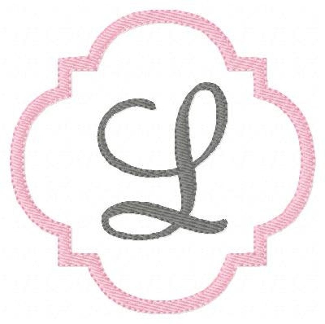 Pink & Grey Machine Embroidery Monogram Font Design Set, Machine ...