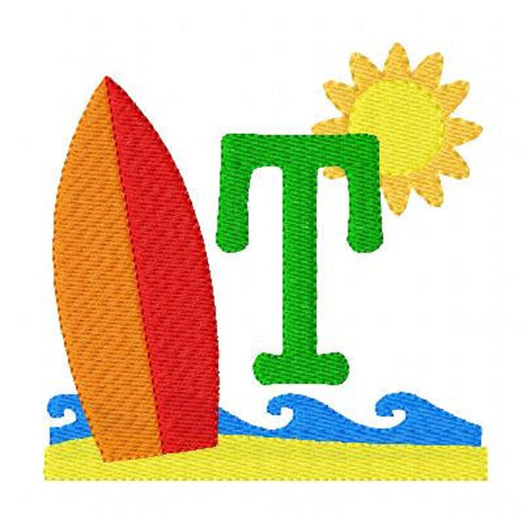 Surf Board // Monogram Embroidery Font Design Set, Embroidery Font ...