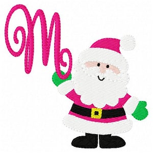 Santa is Jolly Christmas Monogram Embroidery Design Font Set, Santa ...