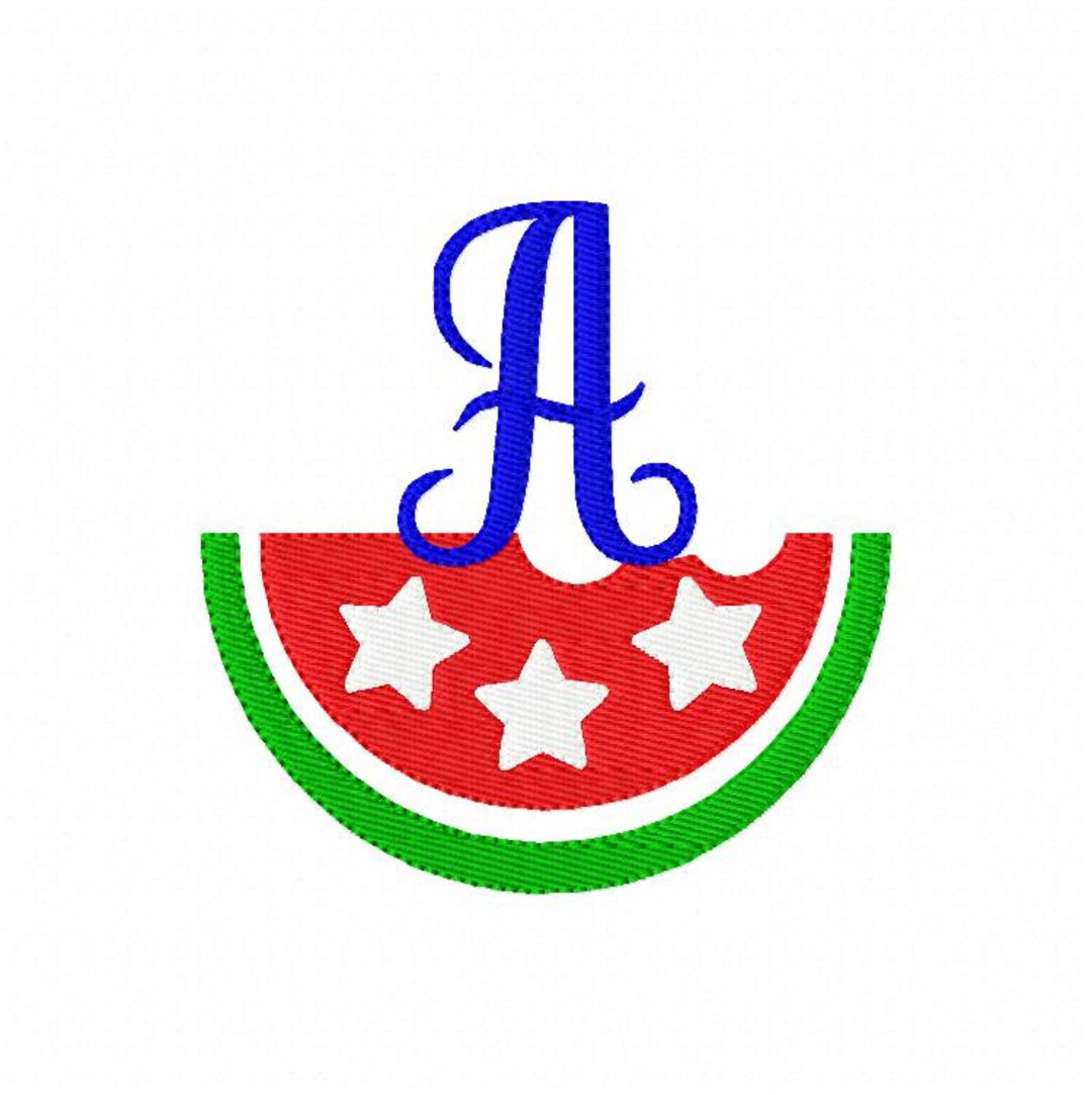 Watermelon, July 4th, Summer, Patriotic, Monogram Embroidery Font ...