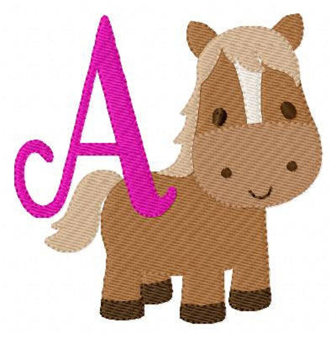 Pony // Horse // Machine Embroidery Monogram Font Set // Equestrian ...
