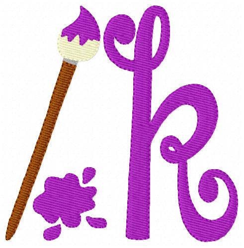 Paint // Art // Painting // Monogram Machine Embroidery Font | Etsy