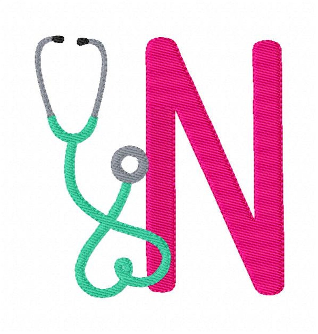 Stethoscope Nurse Medical Monogram Embroidery Design, Joyful Stitches ...