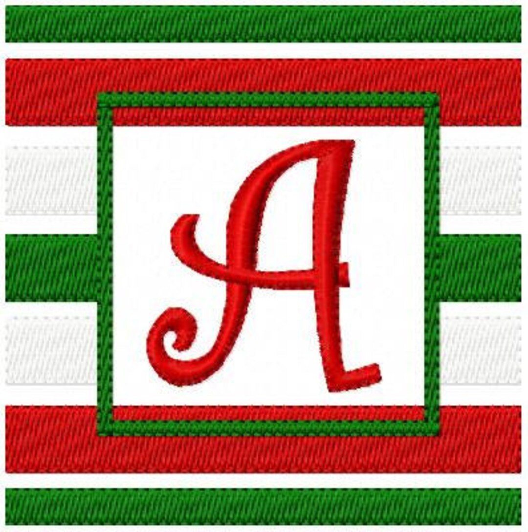Christmas Stripe Machine Embroidery Monogram Set, Machine Embroidery ...