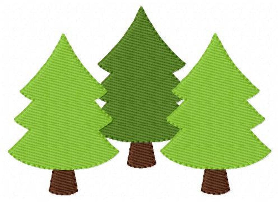 Three Trees, Machine Embroidery Design, Camping Christmas Tree Farm ...