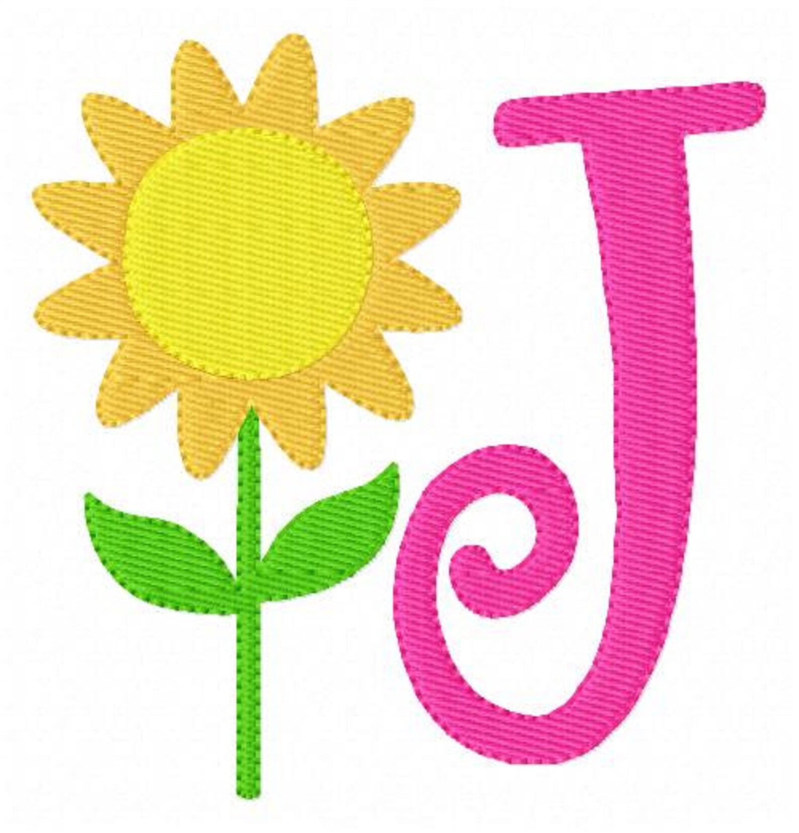 Sunflower // Machine Embroidery Monogram Font Design Set | Etsy