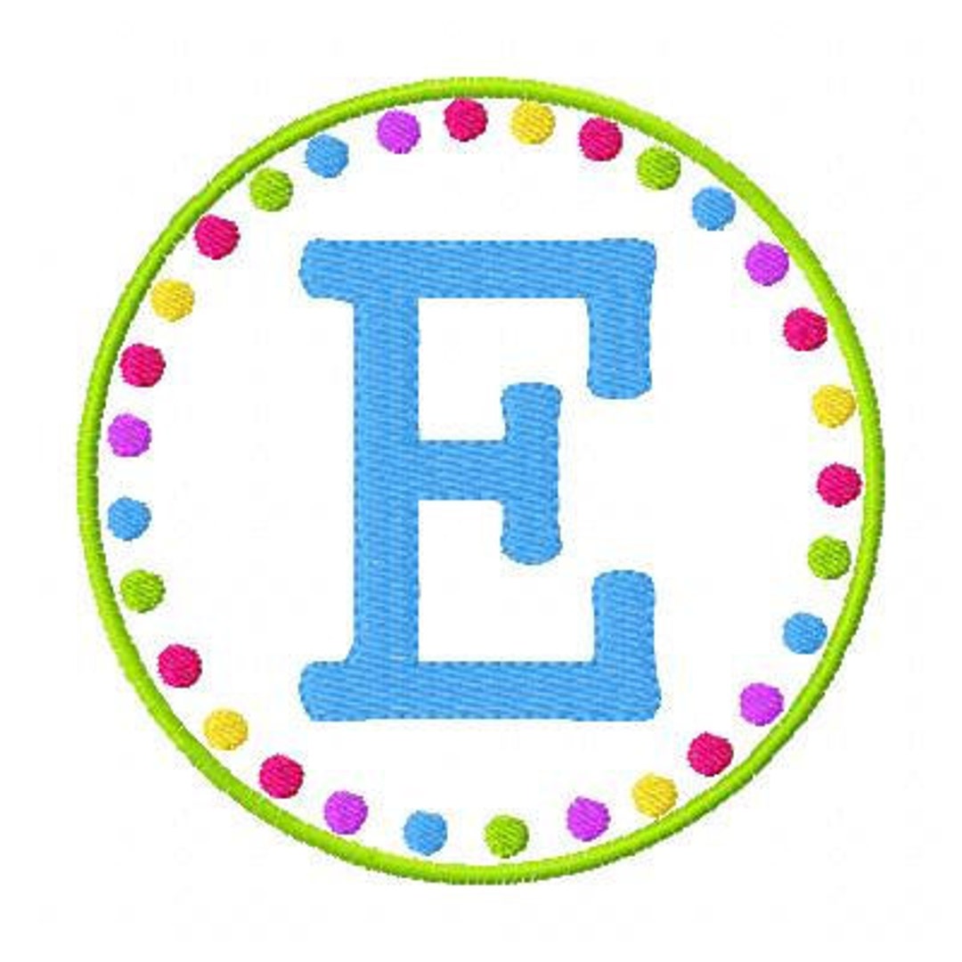 Circle Dot Monogram Embroidery Font Design Set, Machine Embroidery ...