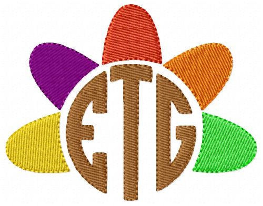 Turkey // Circle // Thanksgiving // Three Letter // Monogram Machine ...