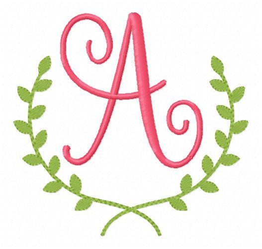 Ivy Machine Embroidery Monogram Font Design Set, Machine Embroidery ...