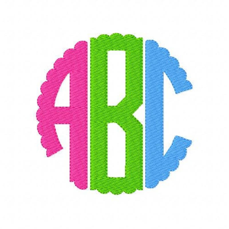 Scallop Circle Embroidery Font - Etsy