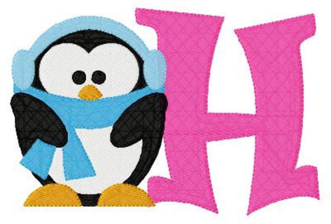 Penguin // 5x7 // Monogram Embroidery Font Design Set, Machine ...