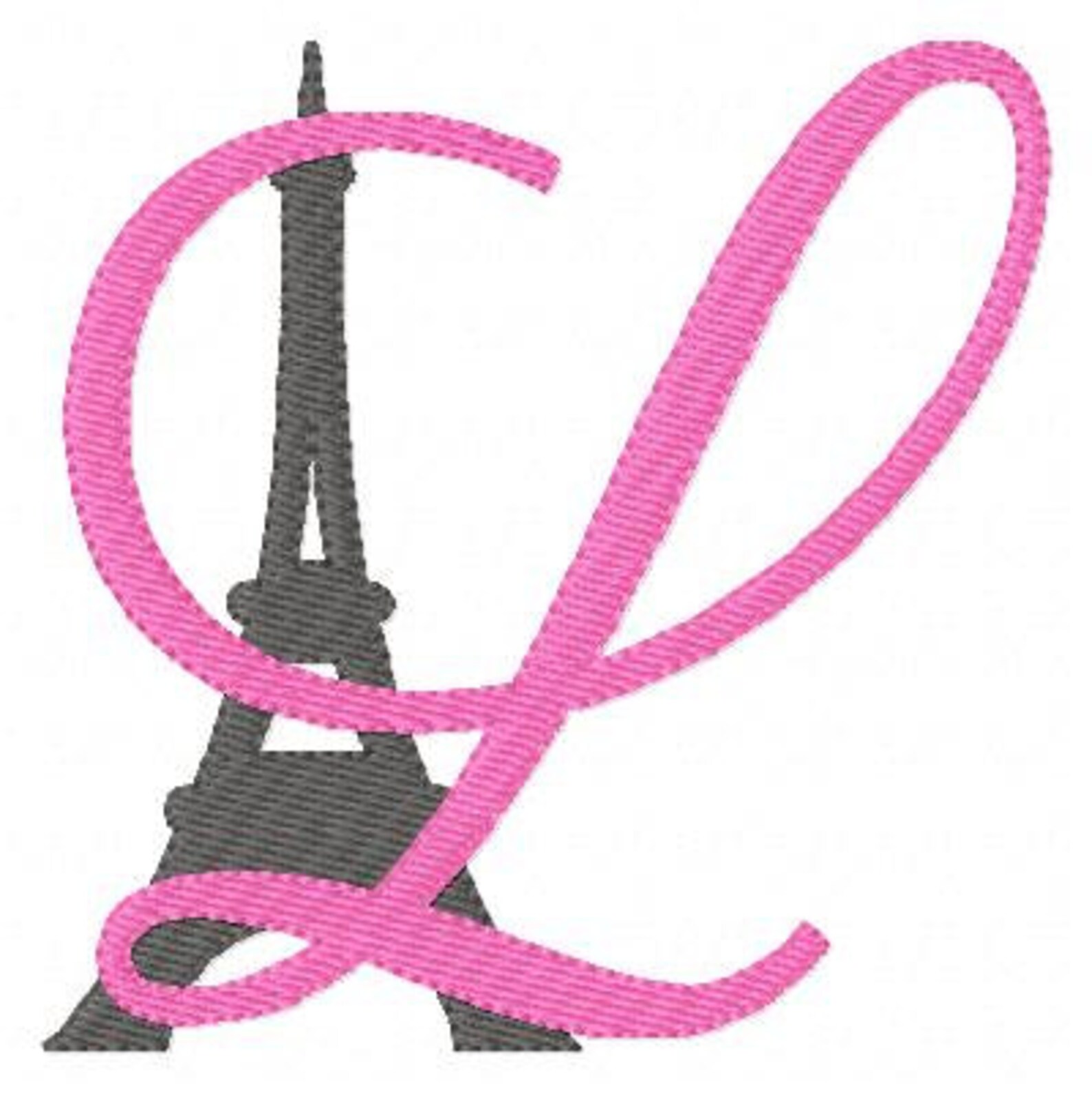 Eiffel Tower Paris Monogram Font Machine Embroidery Design - Etsy