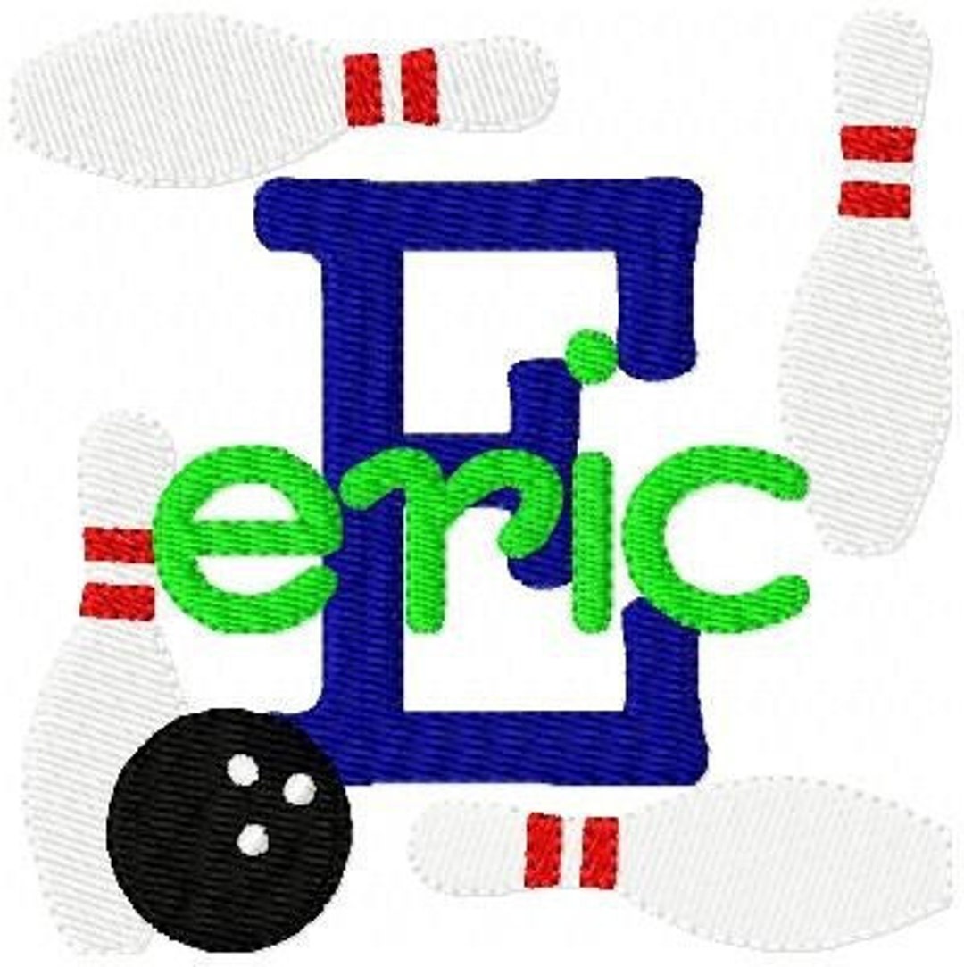 Bowling // Monogram Embroidery Font Design Set, Machine Embroidery ...