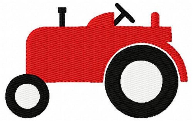 Red Farm Tractor Embroidery Design Tractor Embroidery Design - Etsy